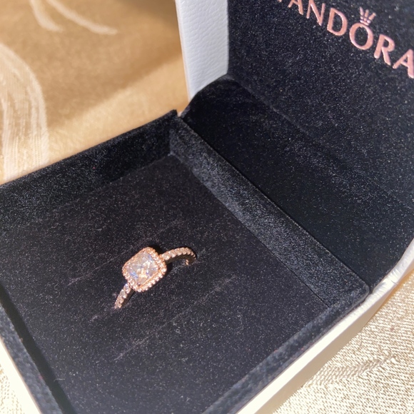 Jewelry | Pandora Square Sparkle Halo Ring | Poshmark